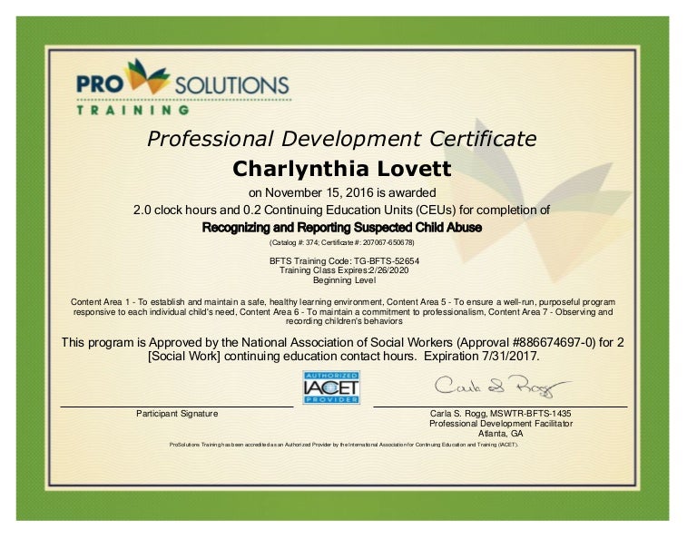 Professional Development Certificate