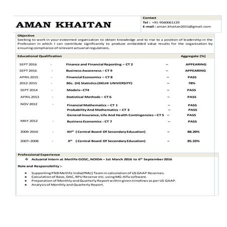 Resume - Aman Khaitan | DOCX | Business Accounting & Finance | Business