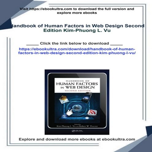 Handbook of Human Factors in Web Design Second Edition Kim-Phuong L. Vu ...