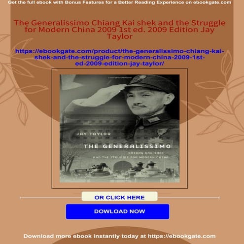 The Generalissimo Chiang Kai shek and the Struggle for Modern China ...