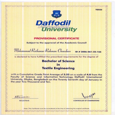 B.S.C CERTIFICATE | PDF