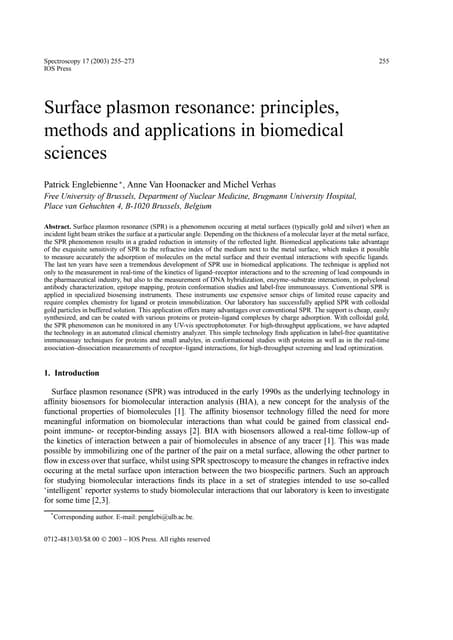 SURFACE PLASMON RESONANCE (SPR).pptx