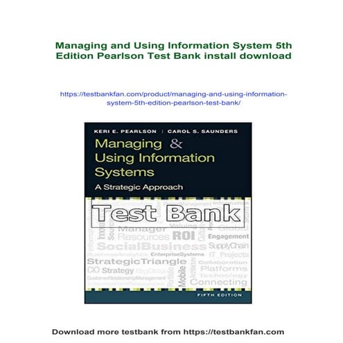 Managing and Using Information System 5th Edition Pearlson Test Bank | PDF