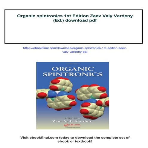 Organic spintronics 1st Edition Zeev Valy Vardeny (Ed.) | PDF