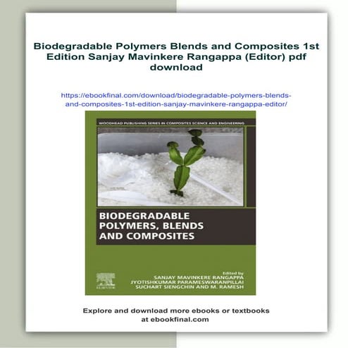Biodegradable Polymers Blends and Composites 1st Edition Sanjay ...