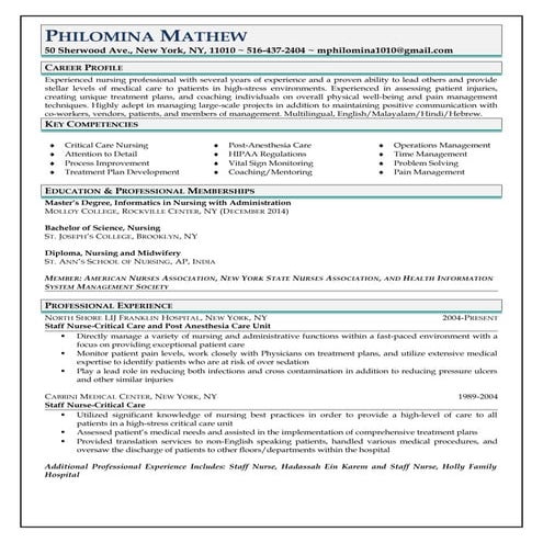 my revised Resume. | DOC | Healthcare Industry | Industries