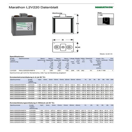 Marathon L2V220 Datenblatt | PDF