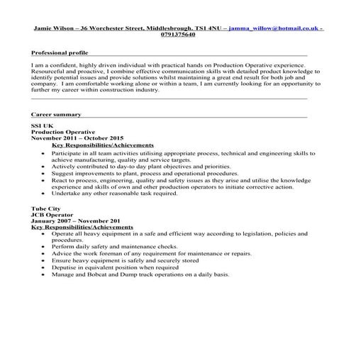 Trevor Wedgbury cv new | DOCX