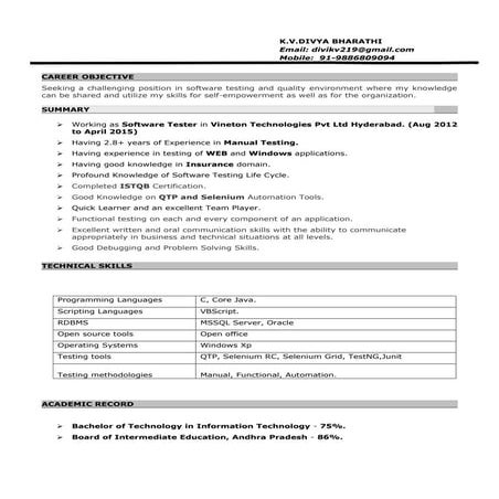 DivyaBharathi_Resume | PDF