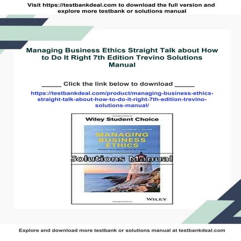 Managing Business Ethics Straight Talk about How to Do It Right 7th ...