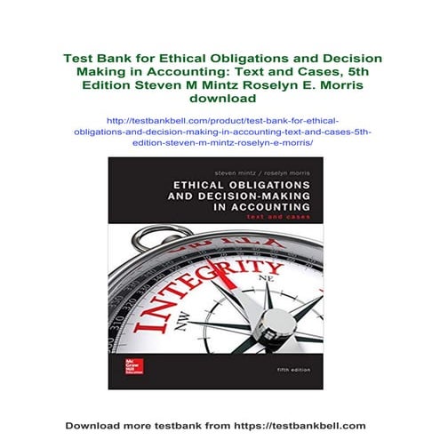 Test Bank for Ethical Obligations and Decision Making in Accounting ...