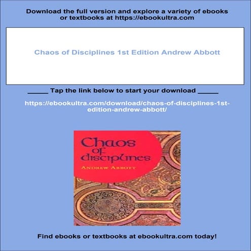 Chaos of Disciplines 1st Edition Andrew Abbott | PDF