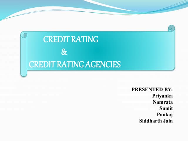 Credit rating agencies | PPTX