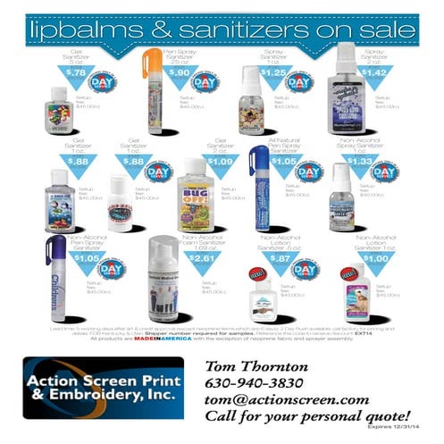 Lip Balm & Hand Sanitizer Promotional Products on sale! | PDF