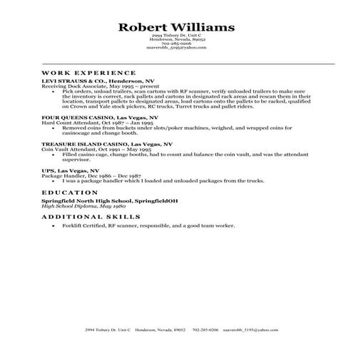 Robert Williams Resume | PDF