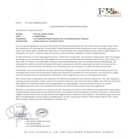 Fair Management Good testimonial | PDF