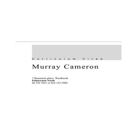 CAMERON, Murray - CV | DOC
