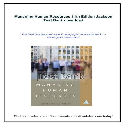 Managing Human Resources 11th Edition Jackson Test Bank | PDF