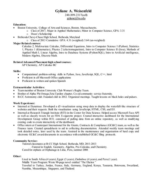Resume for Alana Burrell | DOCX