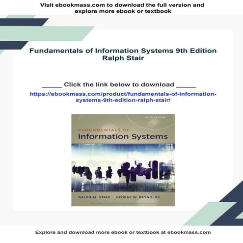 Fundamentals of Information Systems 9th Edition Ralph Stair | PDF
