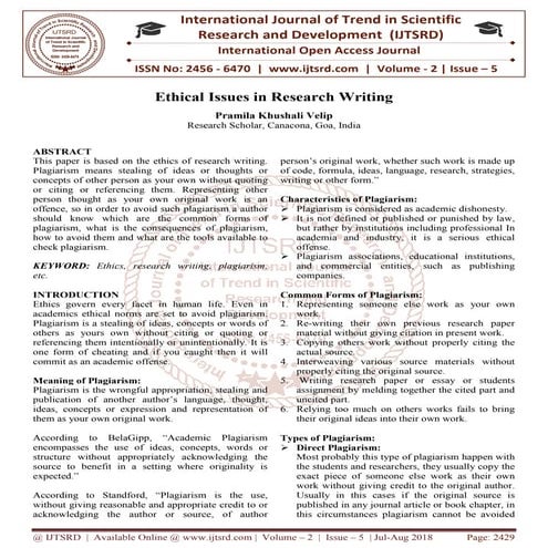 Ethical Issues in Research Writing | PDF