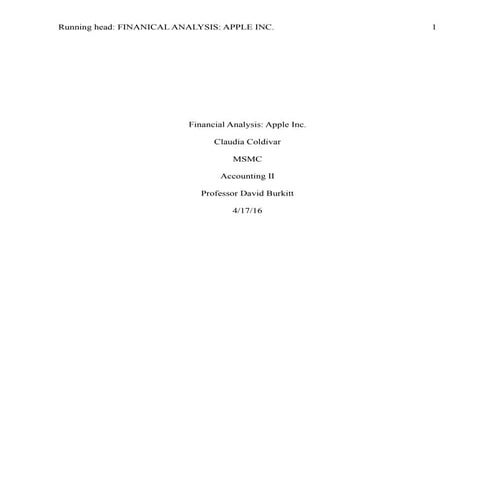 APPLE FINANCIAL ANALYSIS | PDF