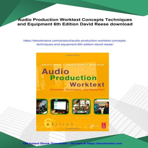 Audio Production Worktext Concepts Techniques and Equipment 6th Edition ...