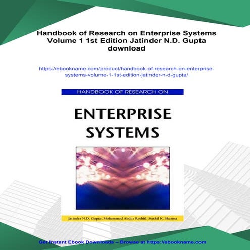 Handbook of Research on Enterprise Systems Volume 1 1st Edition ...