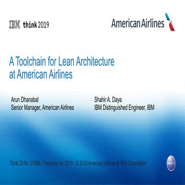 A Toolchain for Lean Architecture at American Airlines | PDF