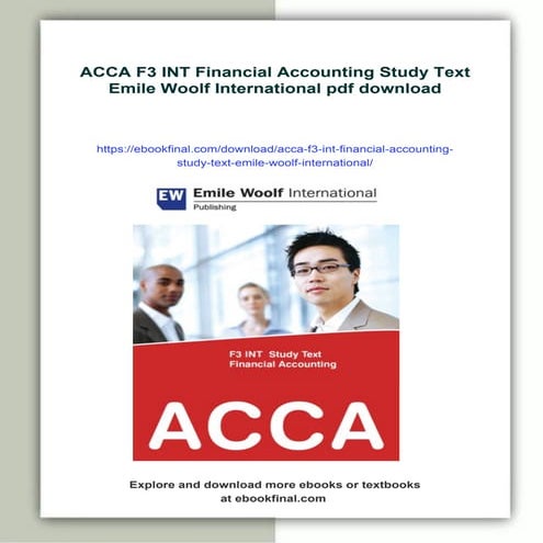 ACCA F3 INT Financial Accounting Study Text Emile Woolf International | PDF