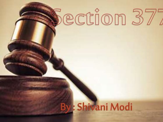 Section 377 of Indian Constitution. | PPT