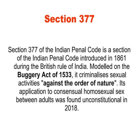 Section 377 of Indian Penal Code. | PPT