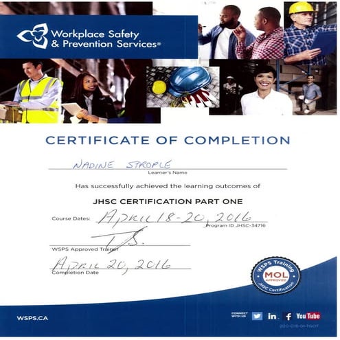 JHSC Certification | PDF