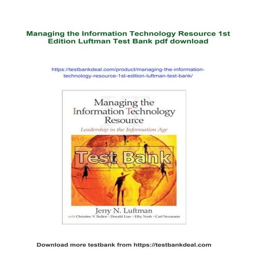 Managing the Information Technology Resource 1st Edition Luftman Test ...