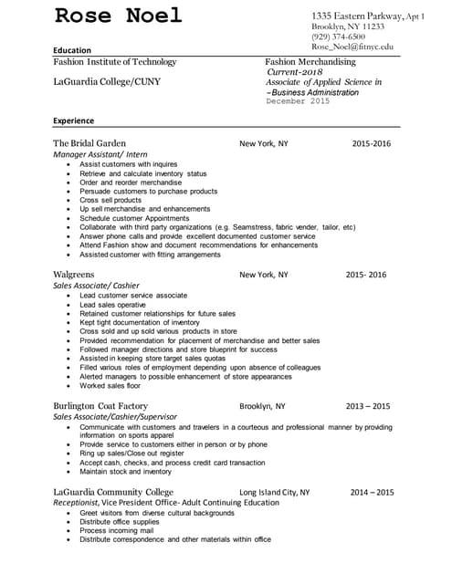 Julie Manfredi Resume | PDF