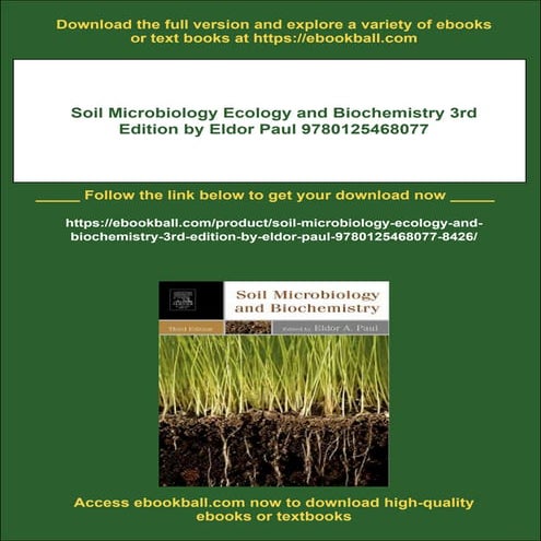 Soil Microbiology Ecology and Biochemistry 3rd Edition by Eldor Paul 9780125468077 | PDF
