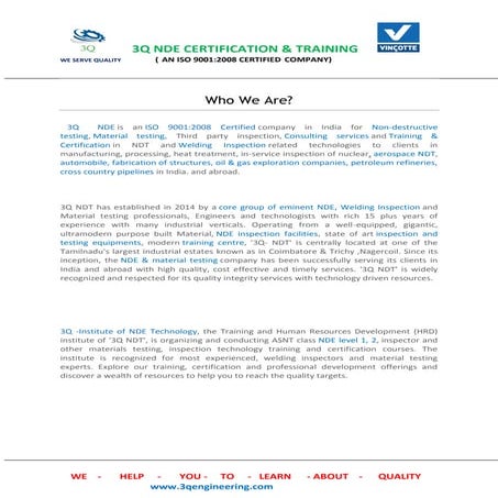 3Q-CERTIFICATION & TRAINING PROFILE | PDF