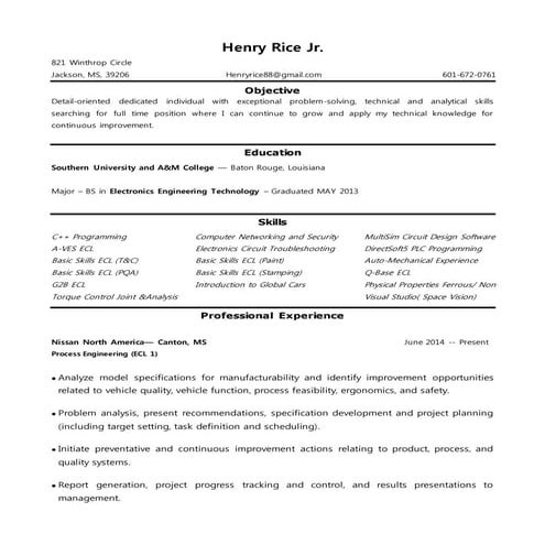Resume 2015 H Rice updated-2 | PDF