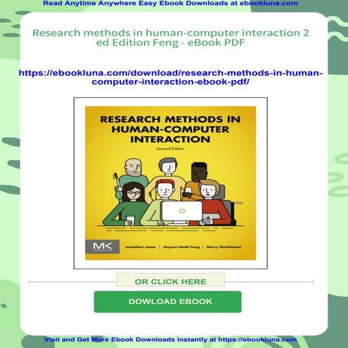 Research methods in human-computer interaction 2 ed Edition Feng - eBook PDF | PDF