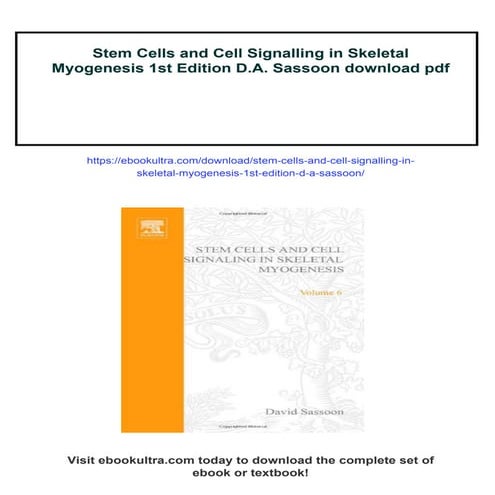 Stem Cells and Cell Signalling in Skeletal Myogenesis 1st Edition D.A ...