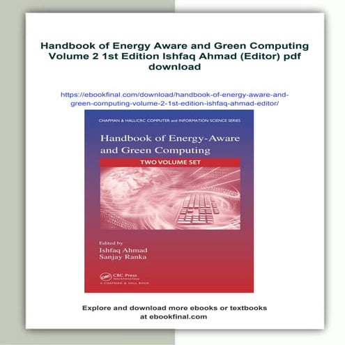 Handbook of Energy Aware and Green Computing Volume 2 1st Edition Ishfaq Ahmad (Editor) | PDF