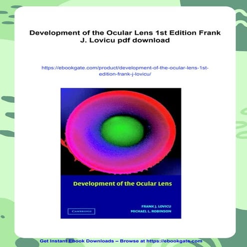 Development of the Ocular Lens 1st Edition Frank J. Lovicu | PDF