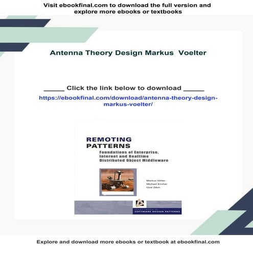 Download full ebook of Antenna Theory Design Markus Voelter instant ...
