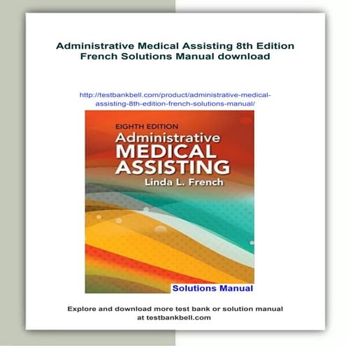 Administrative Medical Assisting 8th Edition French Solutions Manual | PDF