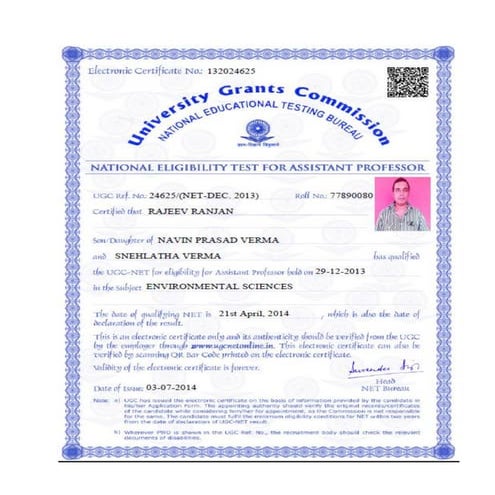 ugc net certificate | PDF
