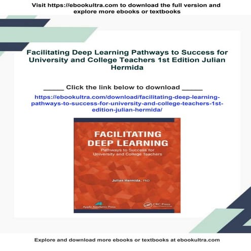 Facilitating Deep Learning Pathways to Success for University and College Teachers 1st Edition ...