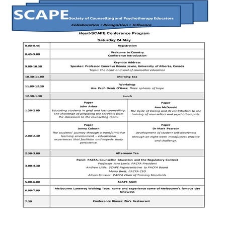 SCAPE Conference Program | PDF