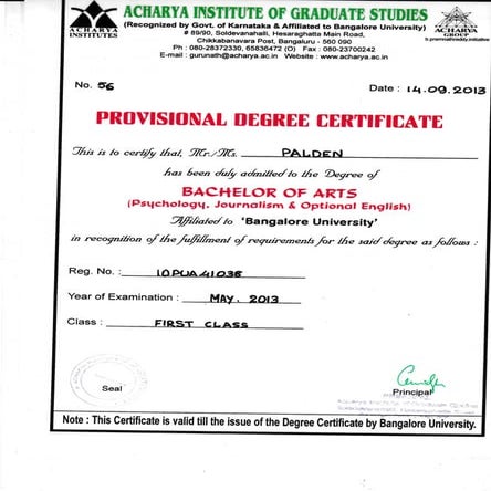 provisional degree certificate | PDF
