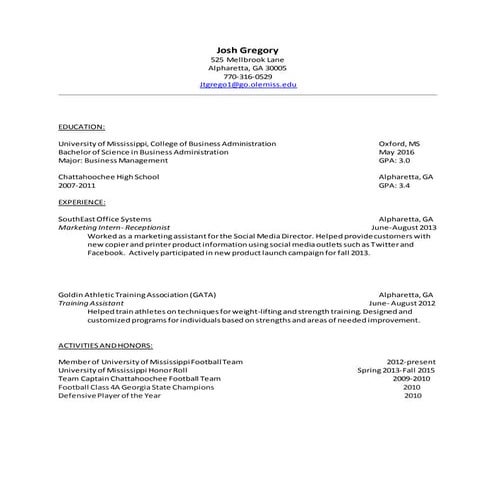 Josh Gregory- Resume | DOCX