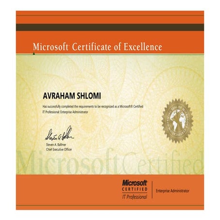 MCITP Enterprise Administrator Certificate | PDF